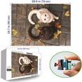 1000-Piece Adult Wood Jigsaw Puzzle, Black and White Cats with Heart ...