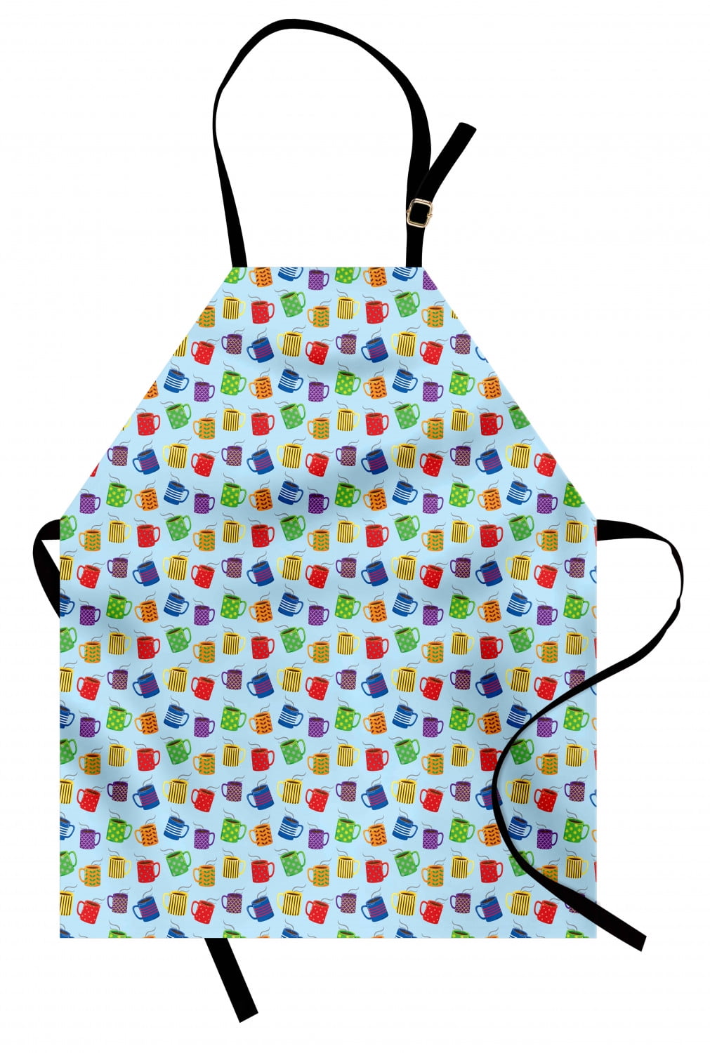 Coffee Apron Colorful Mugs with Different Patterns Filled with Hot ...