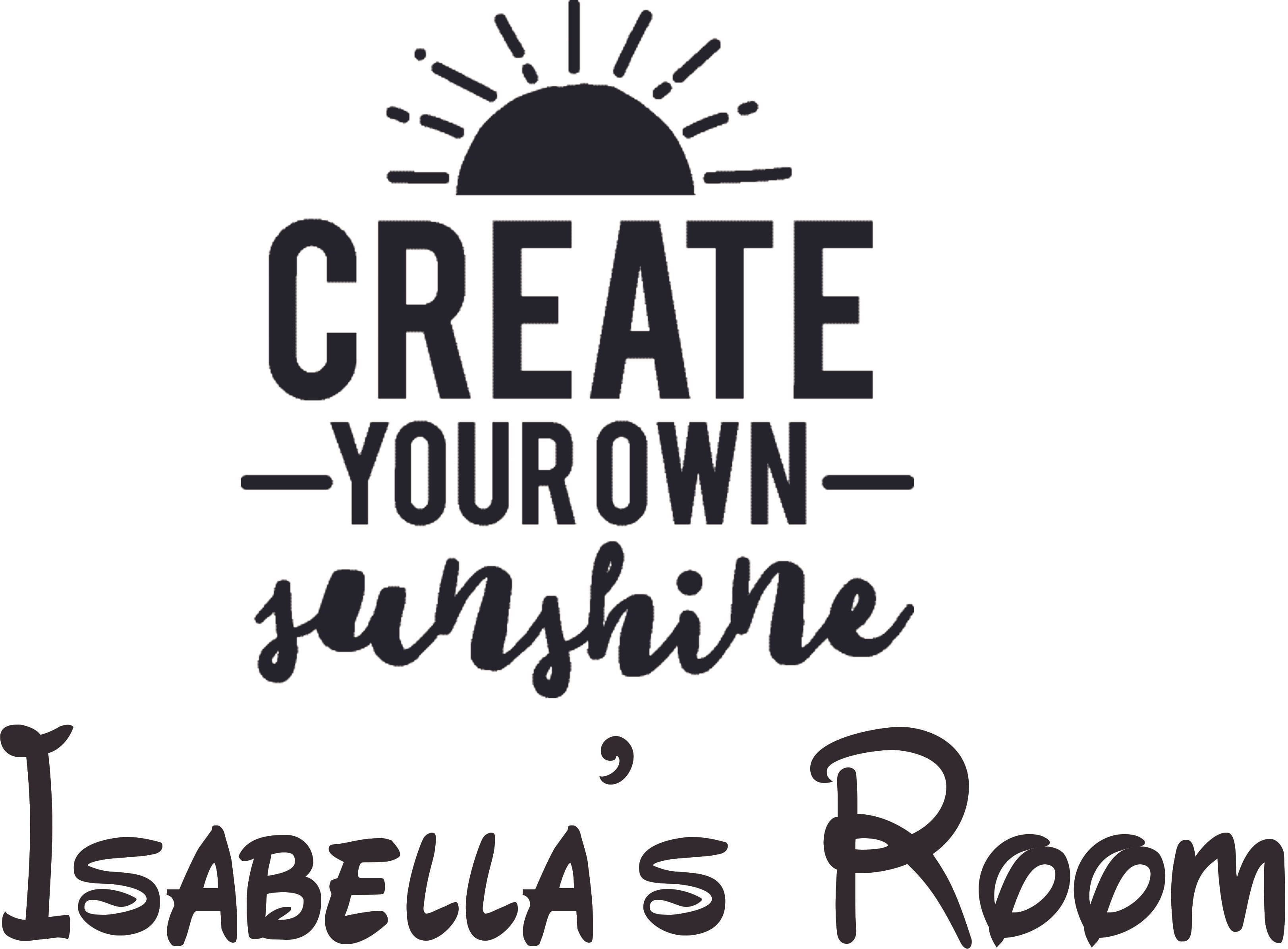 Create Your Own Sunshine Custom Name Vinyl Wall Decal - Positive ...