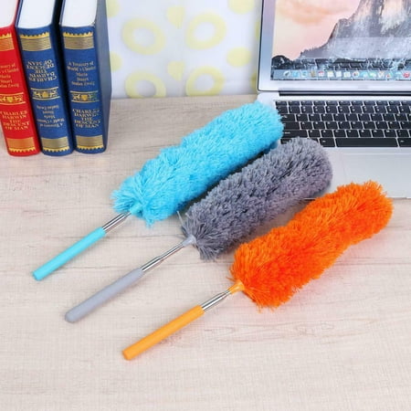 Extendable Feather Duster Dust Wiper Telescopic Handle Frond Microfiber ...