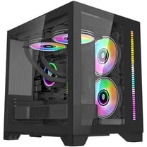 WJCOOLMAN Mini PC Case M-ATX/ITX Sea View Room Dual Tempered Glass ...