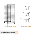 Versatile Metal Hanging Storage Stand, 5'x2' 4-Way Wire Grid Panel ...