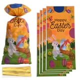 TETOU 50pcs Easter Candy Treat Bags Bunny Chick Rabbit Cellophane ...
