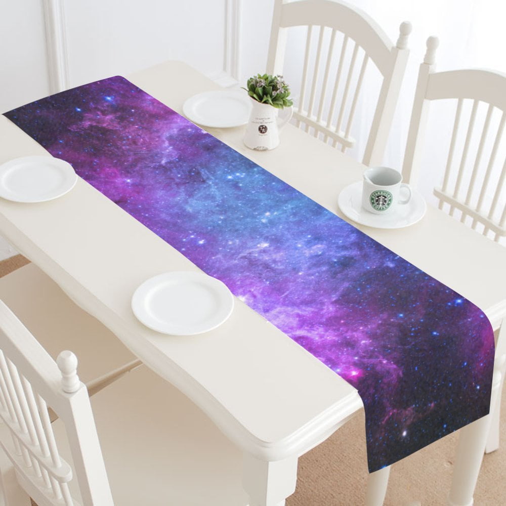 MYPOP Galaxy Space Table Runner Home Decor 16x72 Inch, Universe Nebula ...
