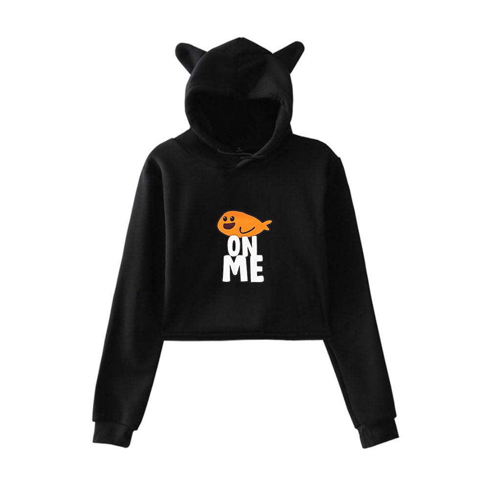 Tiko Fishy On Me Merch Hoodies Sweatshirts for Girls Cat Ear Crop Top ...