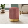 Monarch Specialties 14 In. Ottoman Round, Velvet, Metal Base, Pink ...
