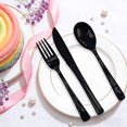 150 Pcs Black Plastic Cutlery Set Disposable Heavy Duty Plastic Knives ...