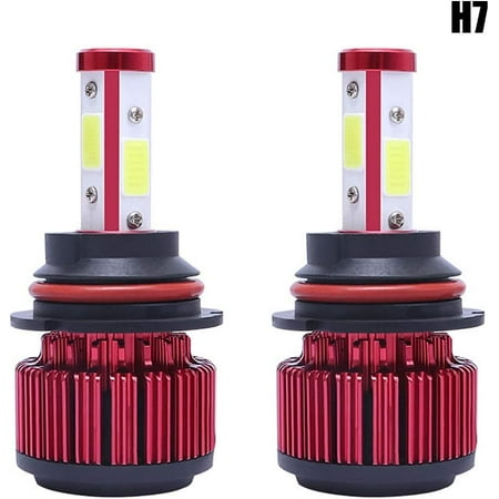 H7 LED Headlight Bulbs Conversion Kit, 50W DC9V-36V 6000lm 6000K Cool White Adjustable Beam CREE ...
