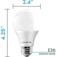 A19 LED Bulb 60W Equivalent, 3500K Natural White, 800 Lumens, Dimmable ...
