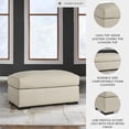 Signature Design by Ashley Treasure Trove Leather Match Ottoman ...