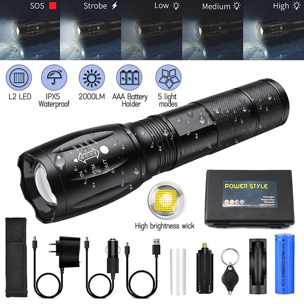 DFITO Rechargeable Flashlight, LED Mini Zoom Flashlight, Waterproof USB ...