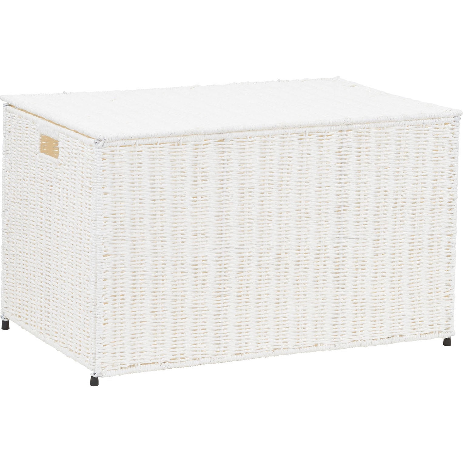 HOUSEHOLD ESSENTIALS Decorative Wicker Paper Rope Storage Chest ...