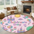6ft Round Rug Children's Day Area Rugs for Living Room Bedroom Washable ...