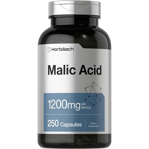 Malic Acid Capsules | 1200mg | 250 Count | Non-GMO and Gluten Free ...