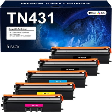 Genuine Brother TN431 BK/C/M/Y Toner Combo Pack (4) - Walmart.com