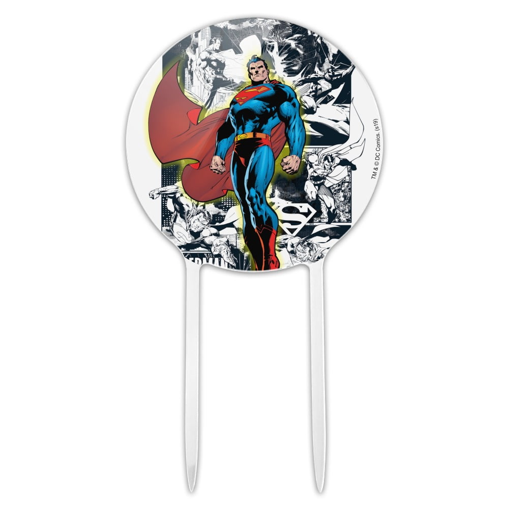 Acrylic Superman Glowing Aura Cake Topper Party Decoration for Wedding ...