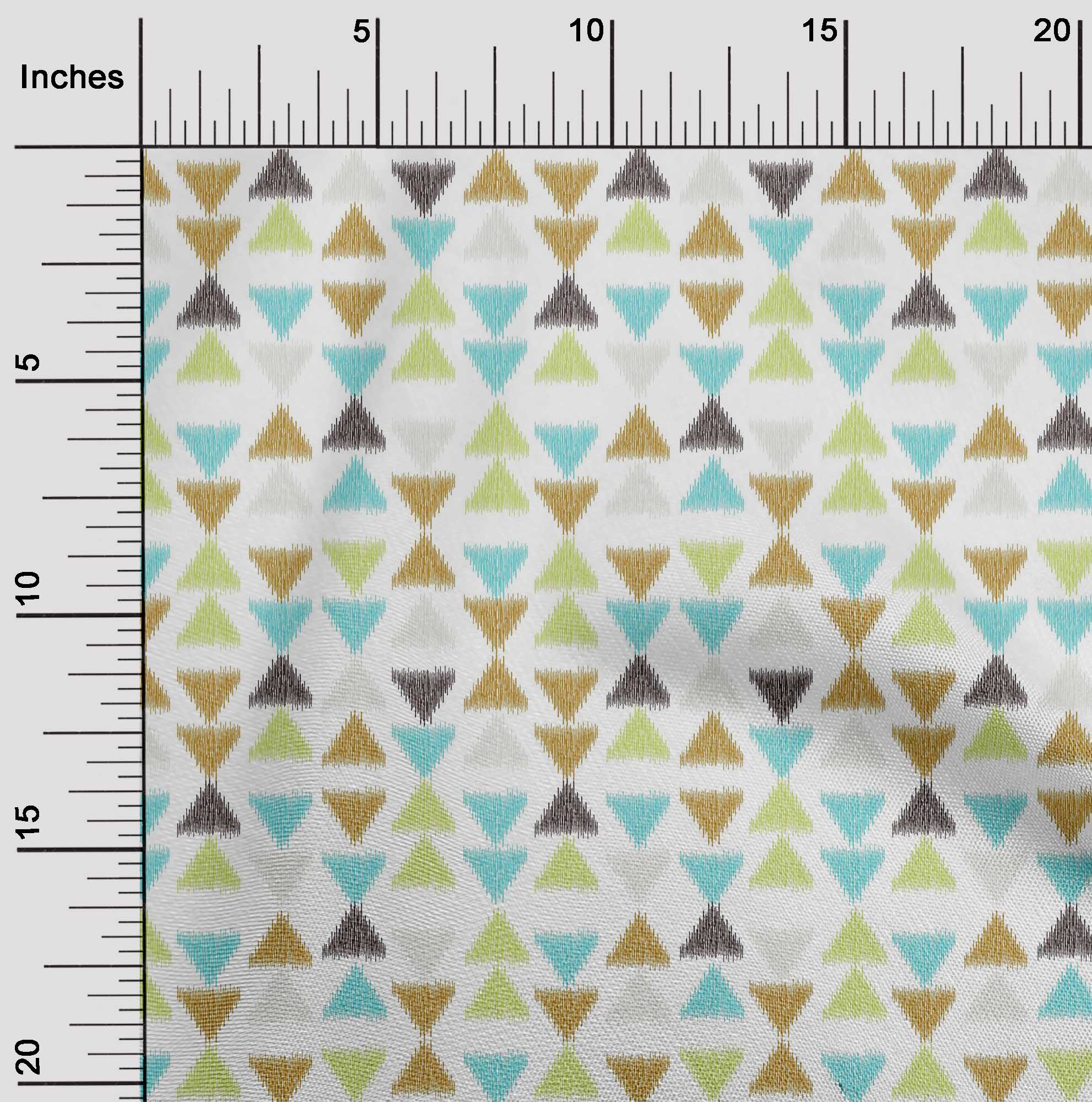 oneOone Cotton Poplin Fabric Triangle Ikat Print Fabric By Yard 42 Inch ...