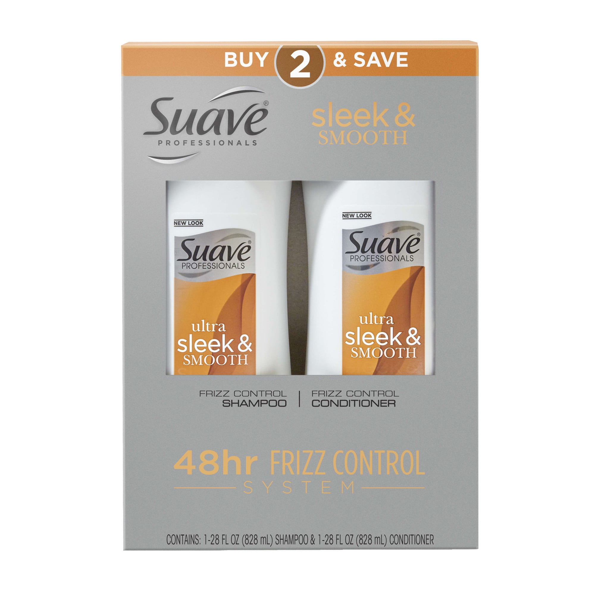 Suave Professionals Ultra Sleek and Smooth Shampoo and Conditioner with ...