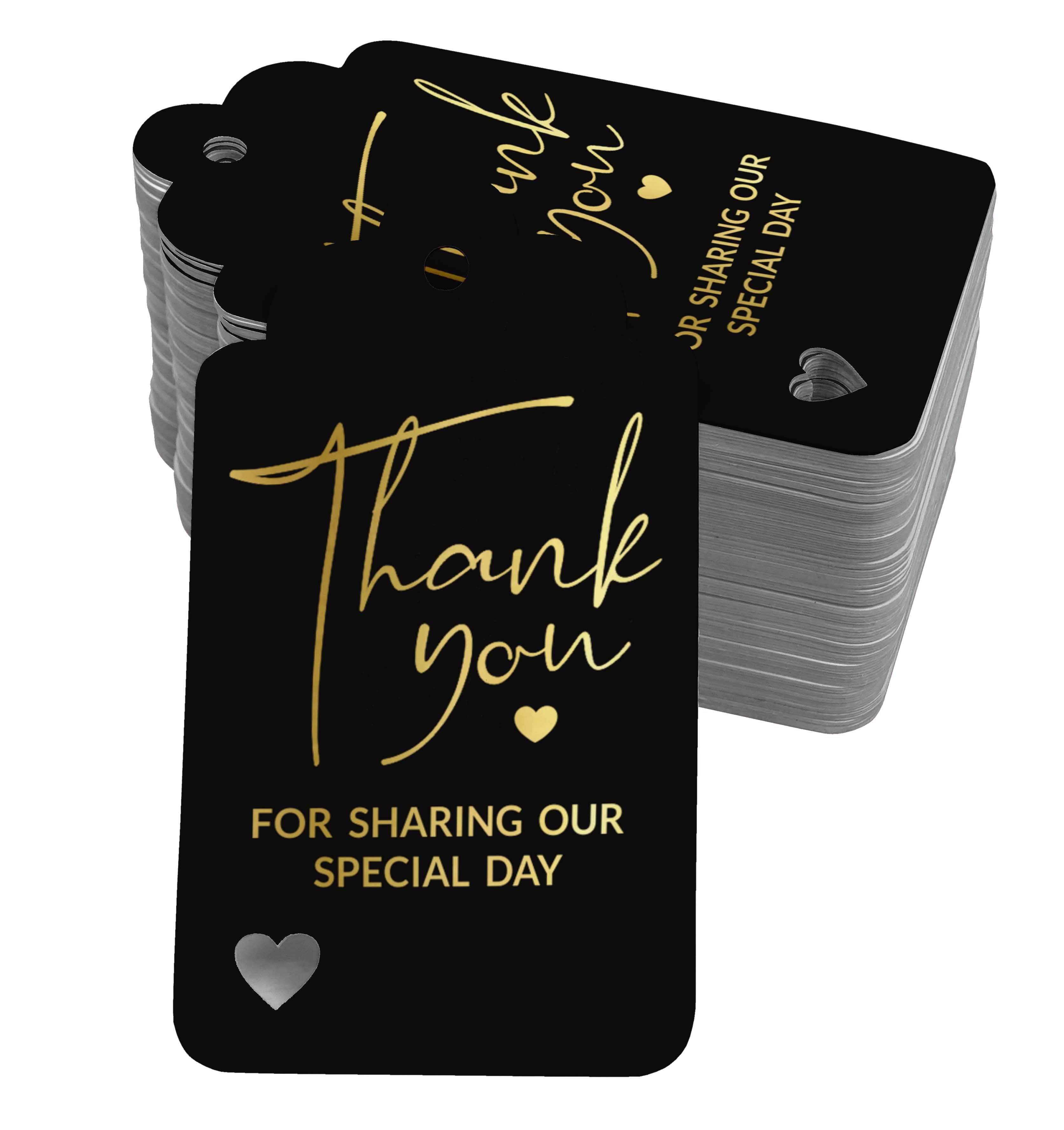 Inkdotpot Pack Of 100 Real Gold Foil Paper Tags ThankYou For Sharing Our Special Day Bridal ...