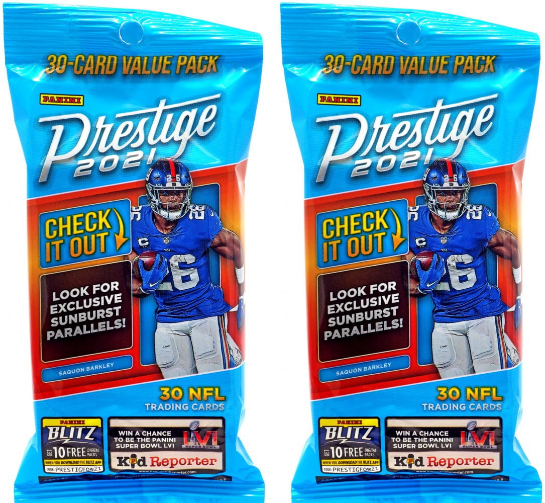 NFL Panini 2021 Prestige Football LOT of 2 Trading Card VALUE Packs (30 ...