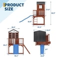 Kids Outdoor Playhouse with Climbing Wall, 2 Story Wooden Playhouse ...