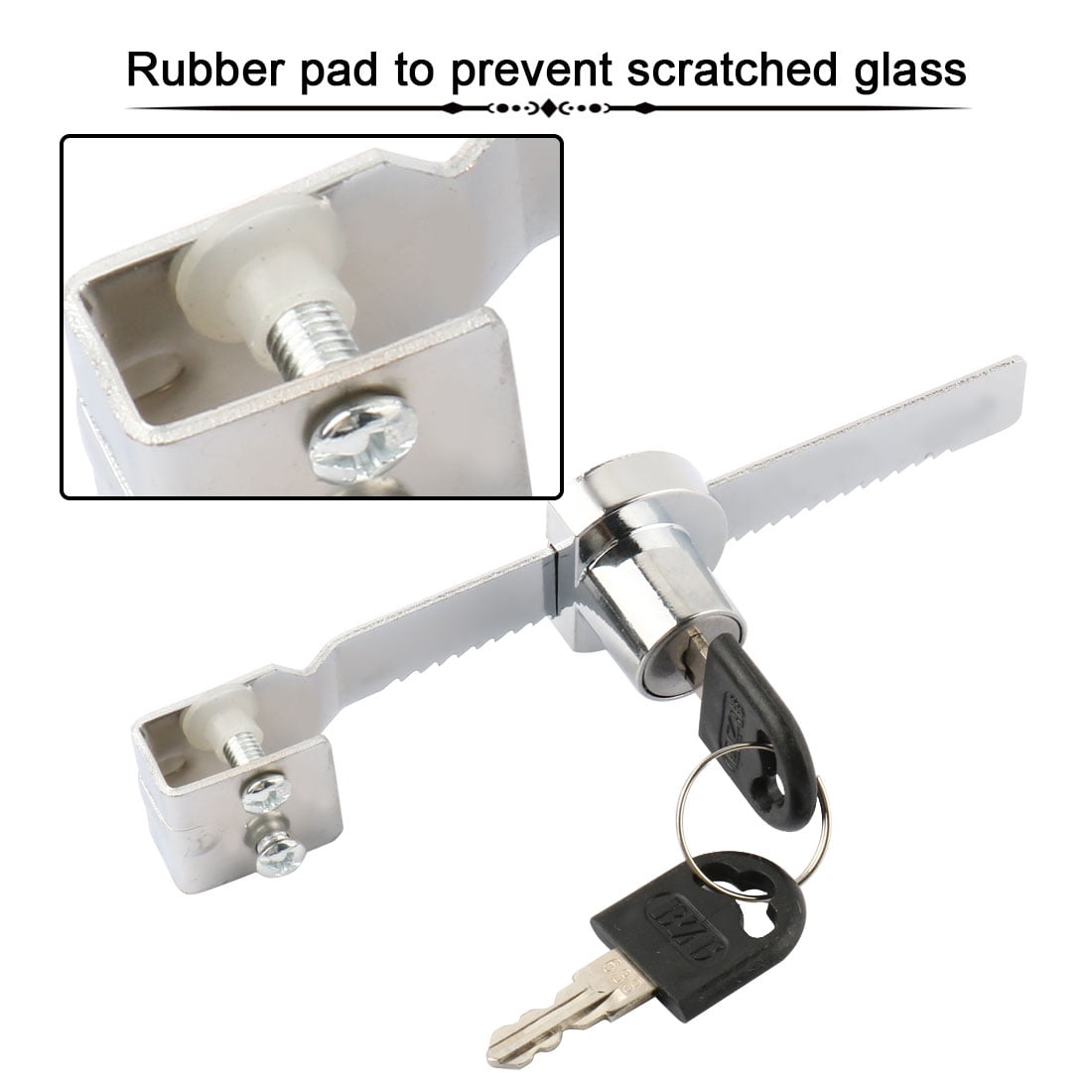 Office Stainless Steel Cabinet Display Case Glass Door Showcase Lock w ...