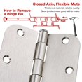 3.5 Inch Satin Nickel Door Hinges 18 Pack Interior Hardware - Walmart.com
