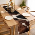 Cowhide Cotton Linen Table Runner Brown Black White Animal Cow Fur ...