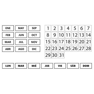 Teacher Created Resources Black & White Dry-Erase Magnetic Calendar Set ...