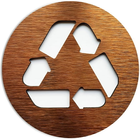 Aluminium Bronze Recycle bin Sign - Modern Square Trash Signage for ...