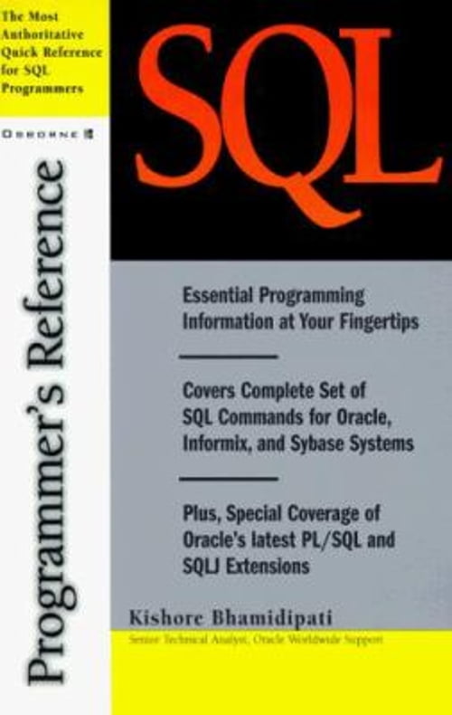 Pre-Owned SQL Programmer's Reference (Paperback) 9780078824609 - Walmart.com