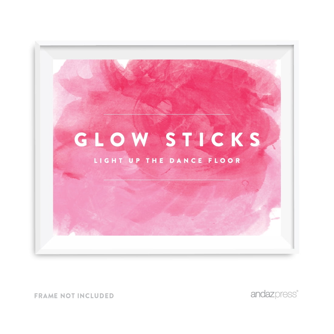 Glow Sticks, Light Up The Dance Floor Pink Watercolor Wedding Party ...