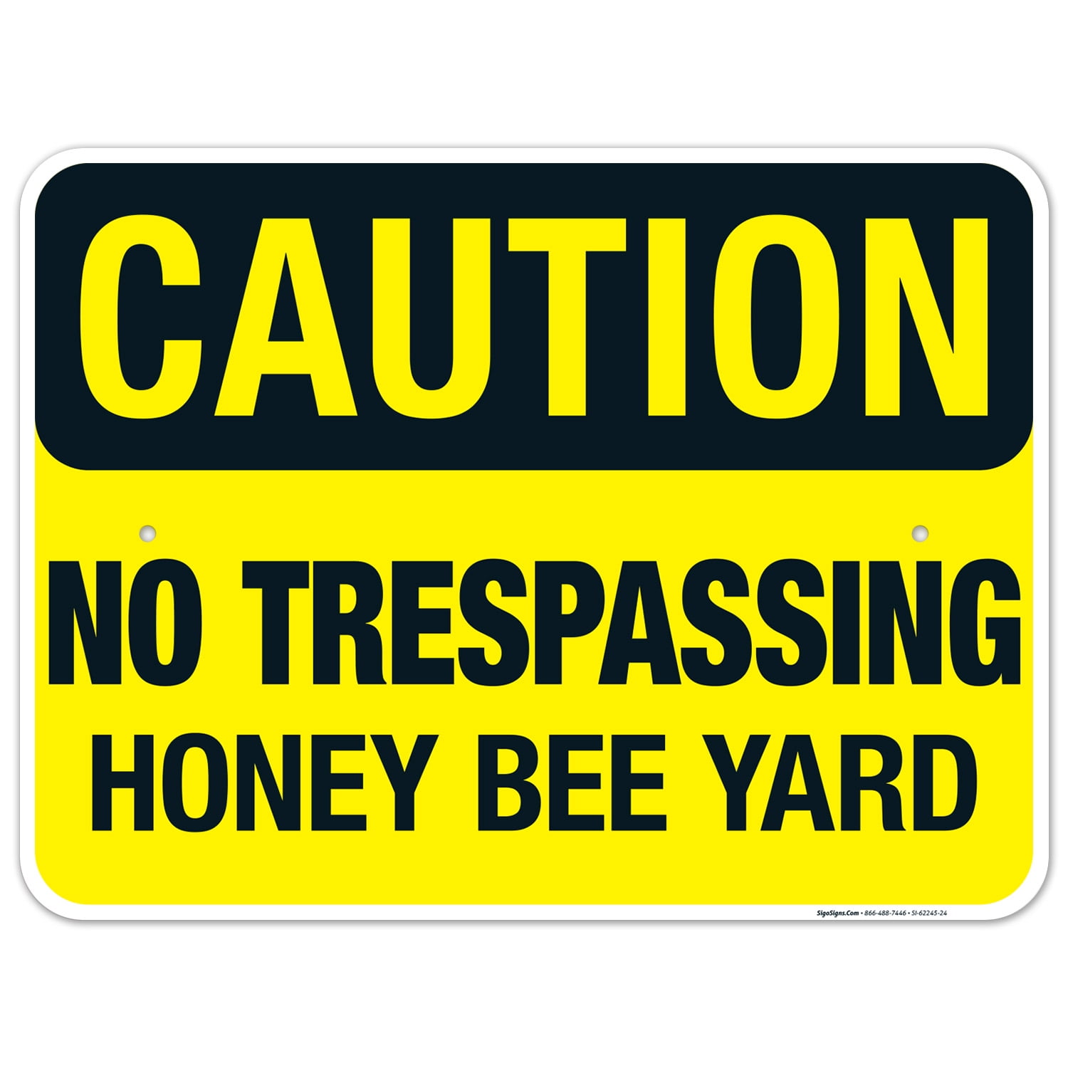 No Trespassing Honey Bee Yard Sign, 18x24 Aluminum - Walmart.com