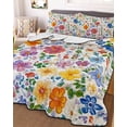 Colored Flowers Quilts Bedding Set King Size Spring Pastoral Texture ...