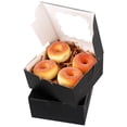 Black Cookie Boxes with Window 100packs 6x6x3 Black Bakery Box Pastry ...