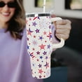 40 Oz 4th of July Tumbler With Handle and Straw,Patriotic Coffee Travel ...