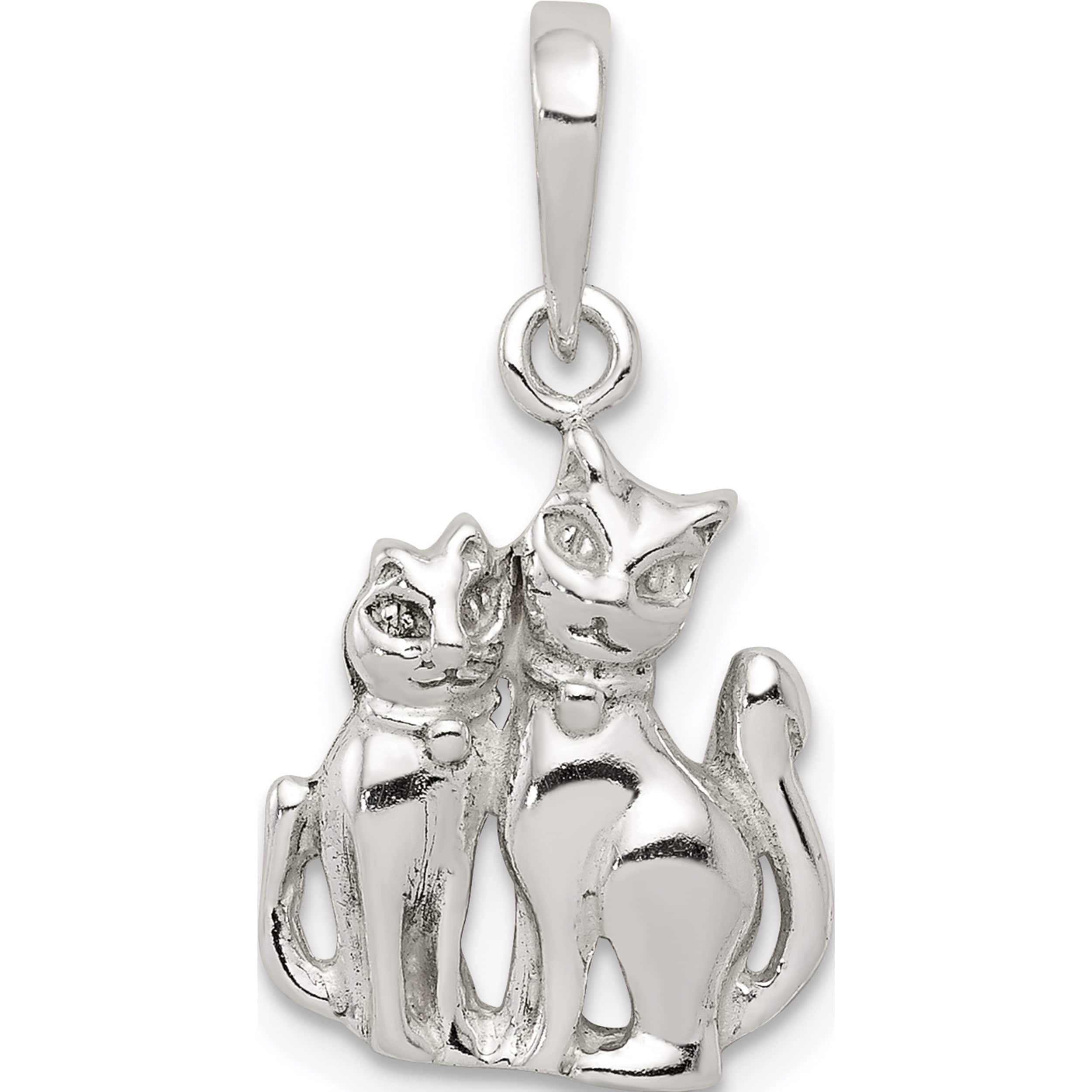 Sterling Silver Cats Pendant (18 X 14) Made In India qc6344 - Walmart.com