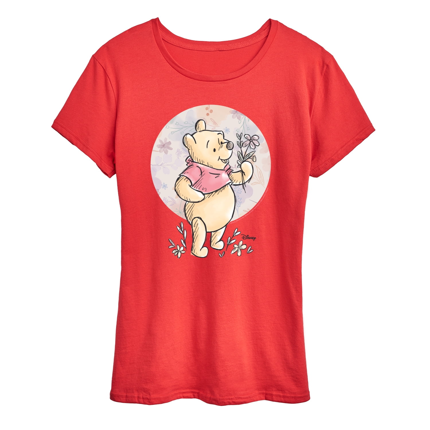 Winnie the Pooh - Floral Circle Pooh - Women's Short Sleeve Graphic T ...