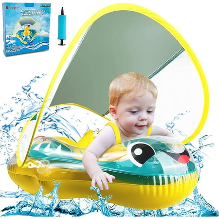 Baby Pool Float Ring Baby Swimming Float Inflatable, Newest with Sun ...