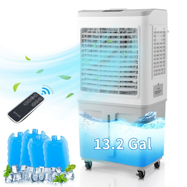 ROVSUN 13.2Gallon/50L Swamp Cooler with 4 Ice Box, Portable Evaporative ...