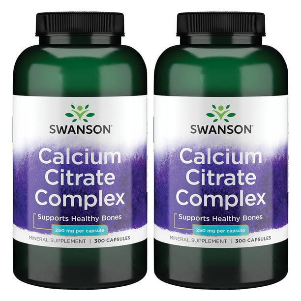 Swanson Calcium Citrate Complex 250 mg 300 Caps 2 Pack - Walmart.com