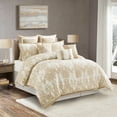 Nanshing Dilma 9 Piece Traditional Scroll Comforter Set, Beige Gold ...