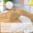 Burnt Orange Striped Bedding Duvet Cover Set Queen Size 4 Pieces ...