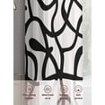 Abstract Black Sheer Curtains for Living Room Bedroom Bold Lines Modern ...