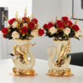 2 Swan Vases Ceramic Living Room Flower Arrangement European Creative ...