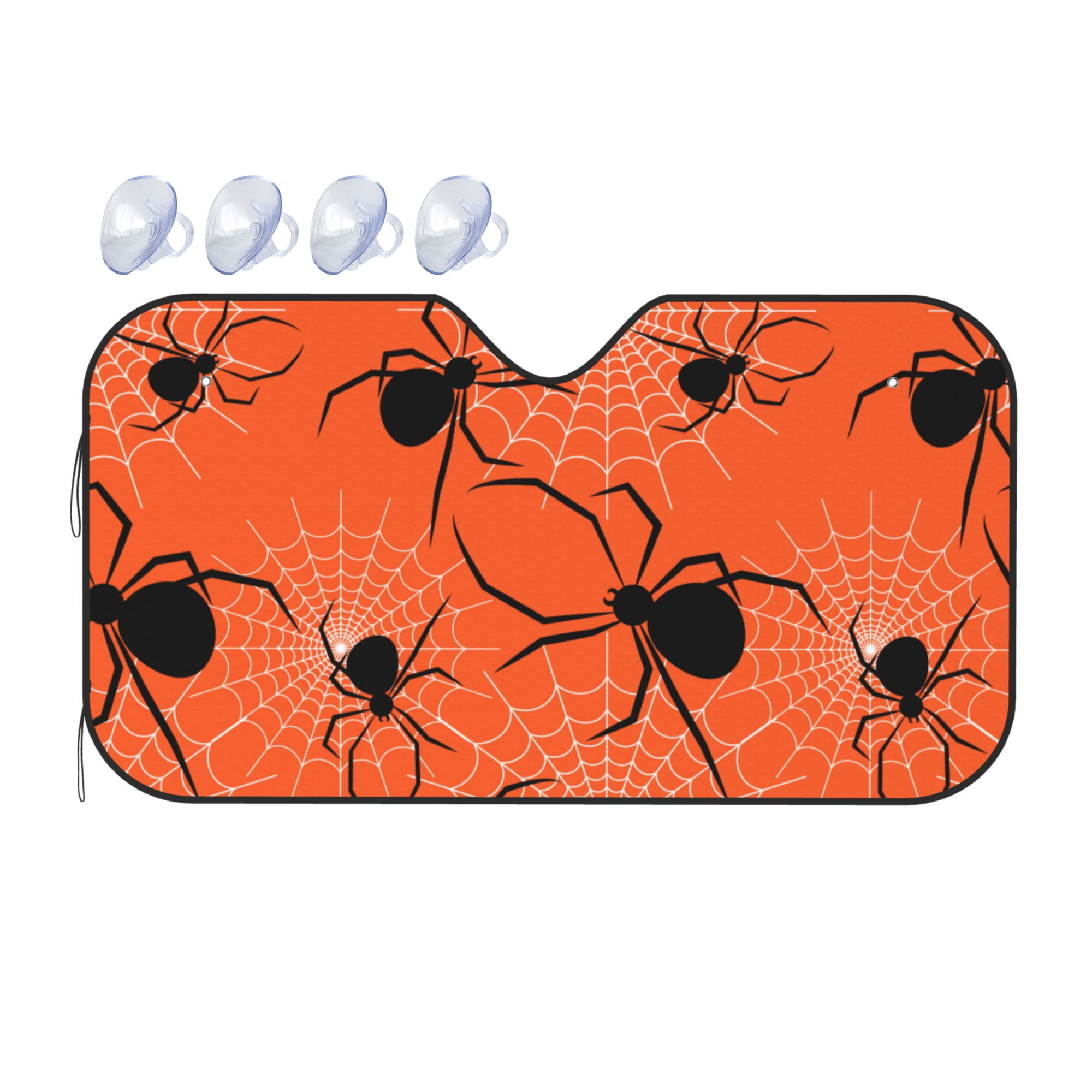 DouZhe Car Sunshades for Windshield, Cartoon Spiderweb Spiders Pattern ...