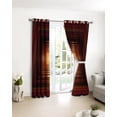 Abstract Burnt Orange Blackout Curtains for Bedroom/Living Room ...