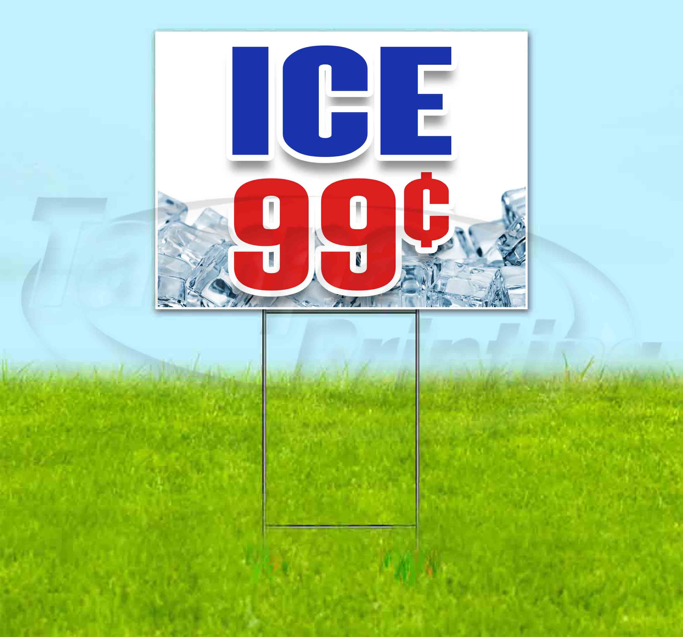 Ice 99¢ (18" x 24") Yard Sign, Includes Metal Step Stake - Walmart.com