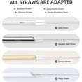 4-Pack Metal Straw Cleaner - Extra Long Stainless Steel Portable Brush ...