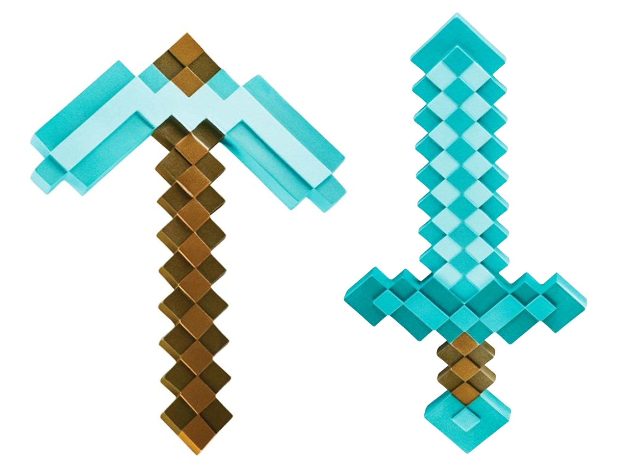 Minecraft Pickaxe And Sword Set Toy Props